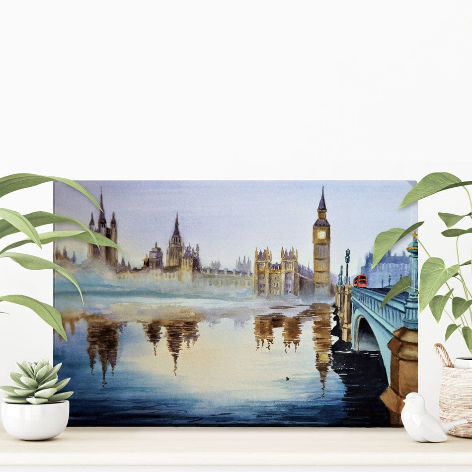London In Watercolour Canvas Print – Art Print Shop