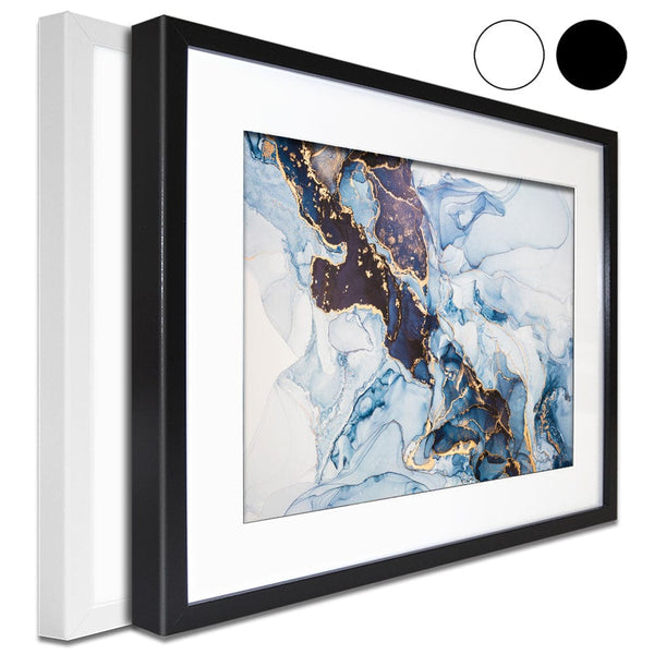 Shades Of Blue Marble Framed Art Print – Art Print Shop