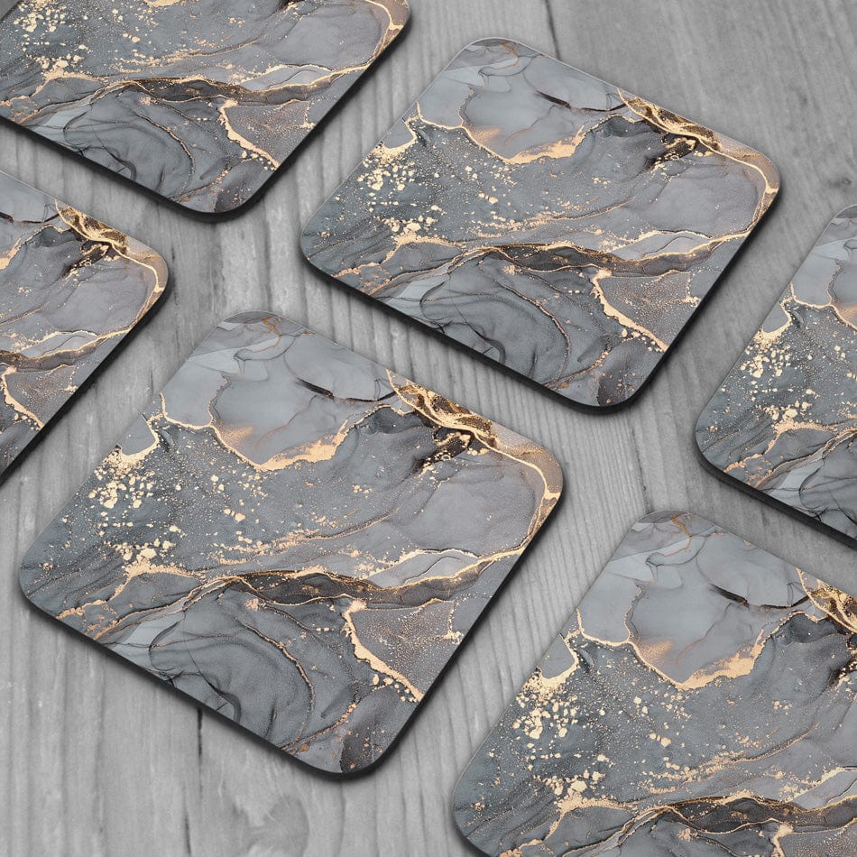 Slate Grey Marble Coaster Set – Art Print Shop
