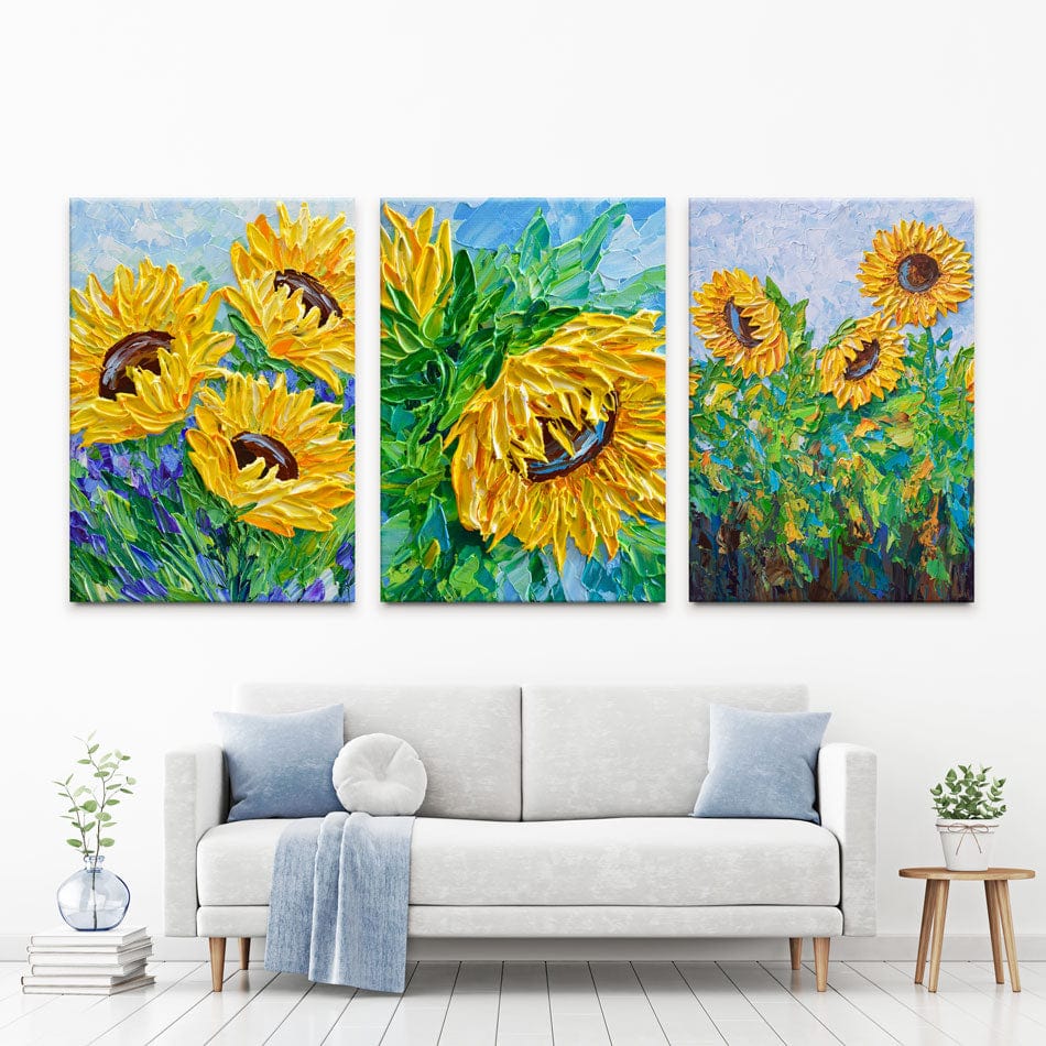 Sunflowers Trio Canvas Print