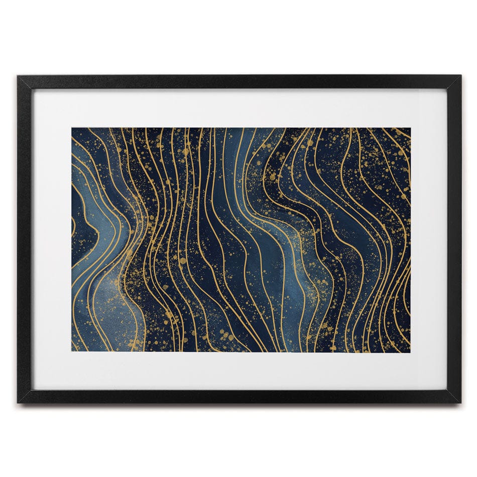 Wavy Navy Framed Art Print